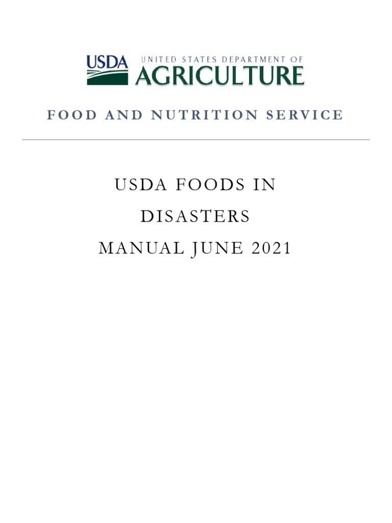 USDA Foods Disaster Manual June 2021 | PDF