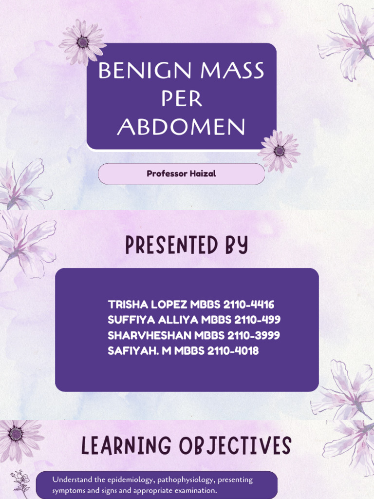 Benign Mass Per Abdomen | PDF