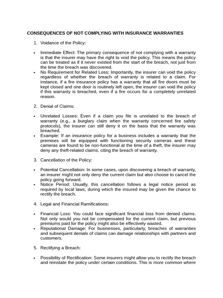 Consequences of A Breached Warranty | PDF