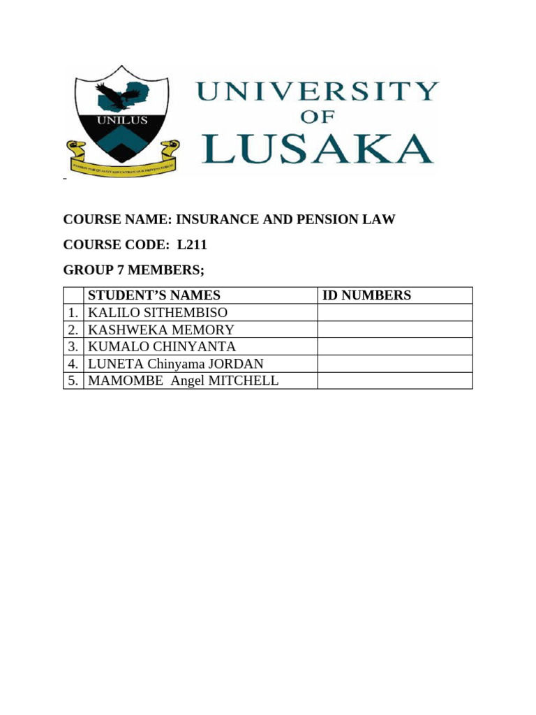 INSURANCE ASSIGNMENT Final Draft | PDF