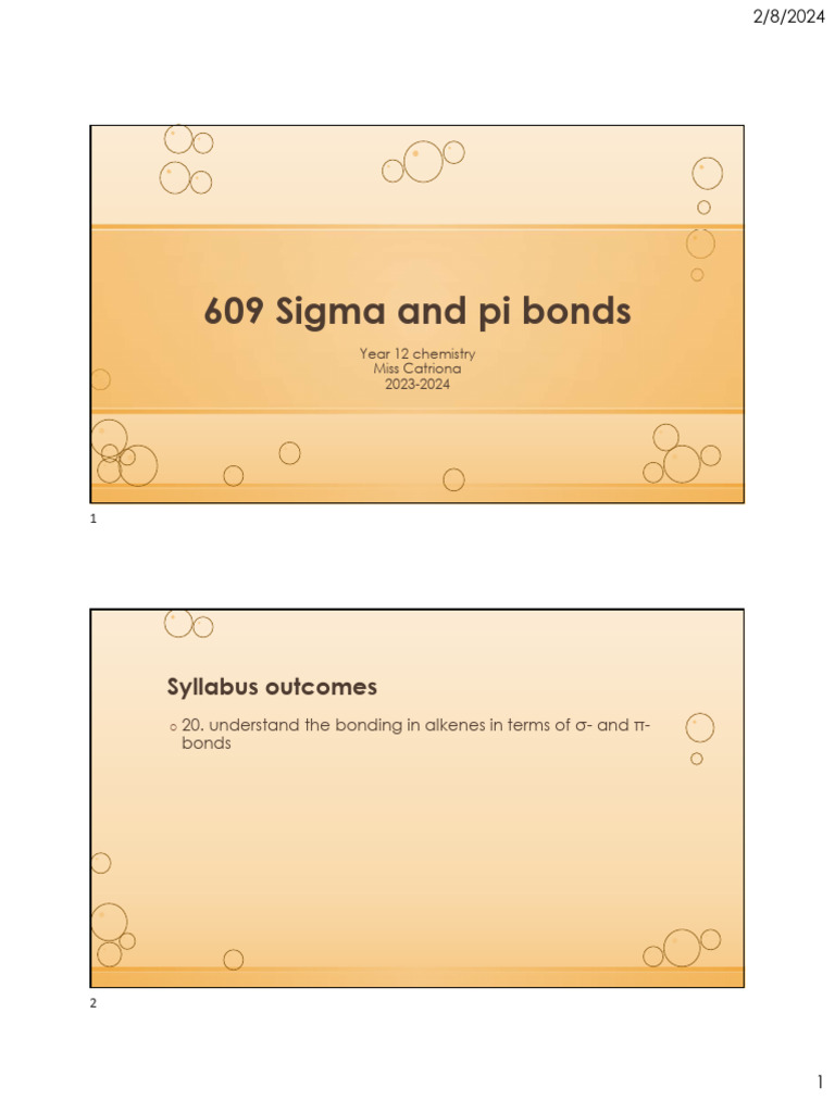 609 Sigma and Pi Bonds | PDF