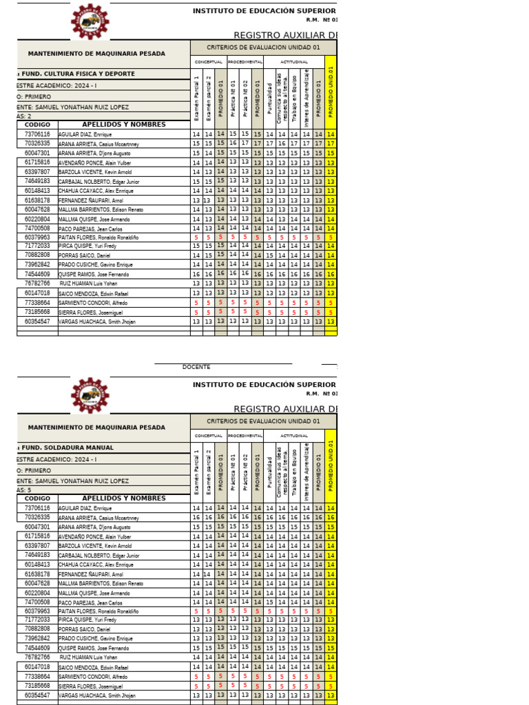 Registros Profes | PDF