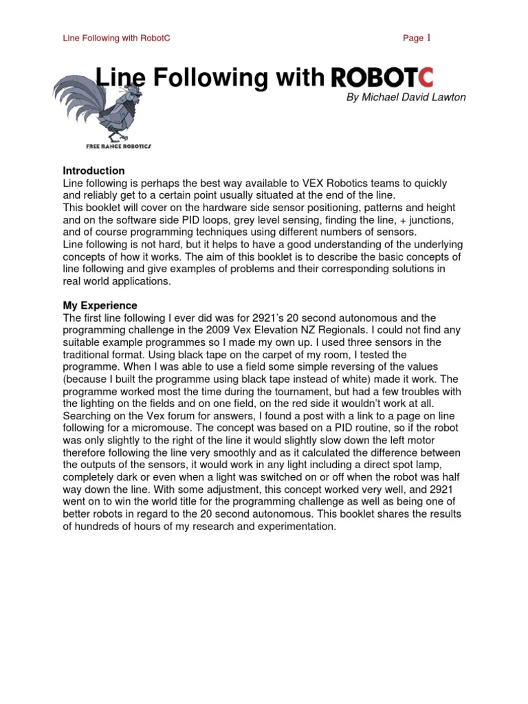 Line Following With RobotC | PDF | Robotics | Robot