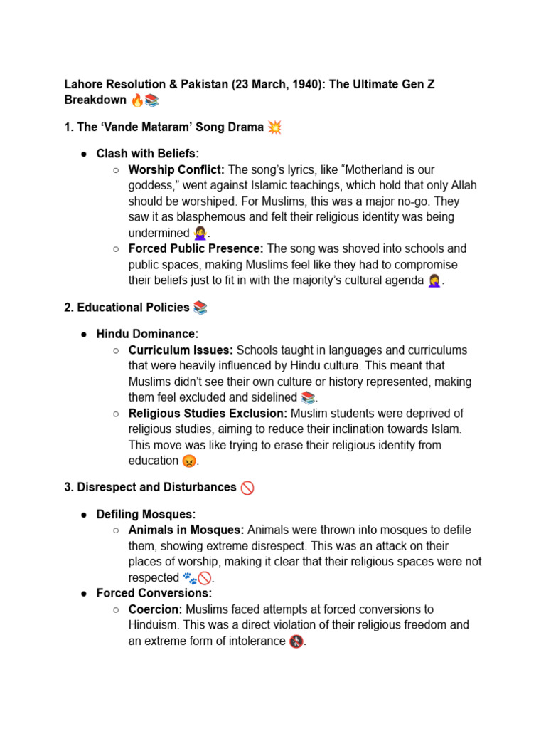 Lahore Resolution ? | PDF