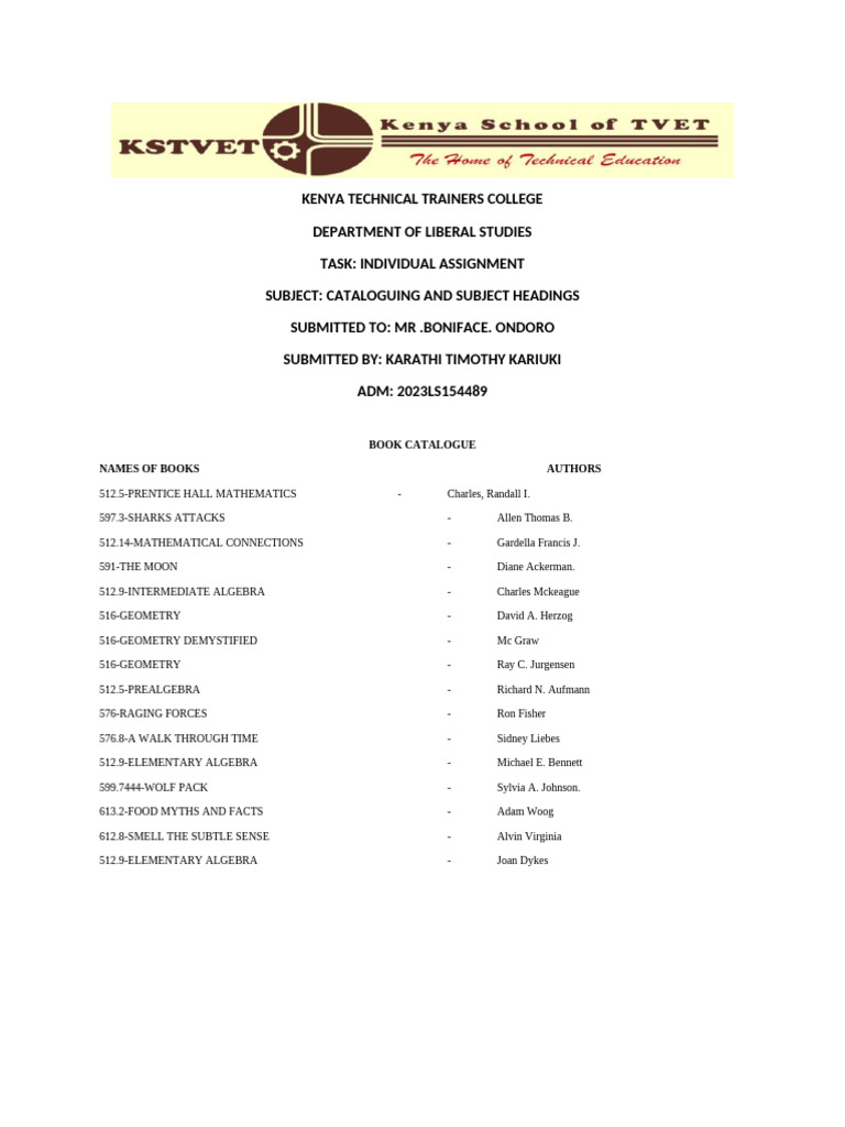 Book Catalogue | PDF