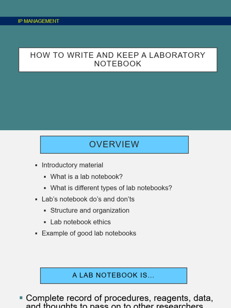 2.4. How to keep lab notebook | PDF