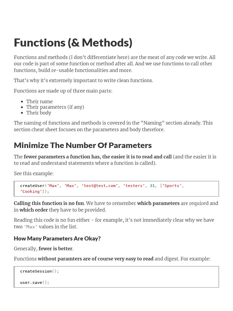 Functions Summary | PDF