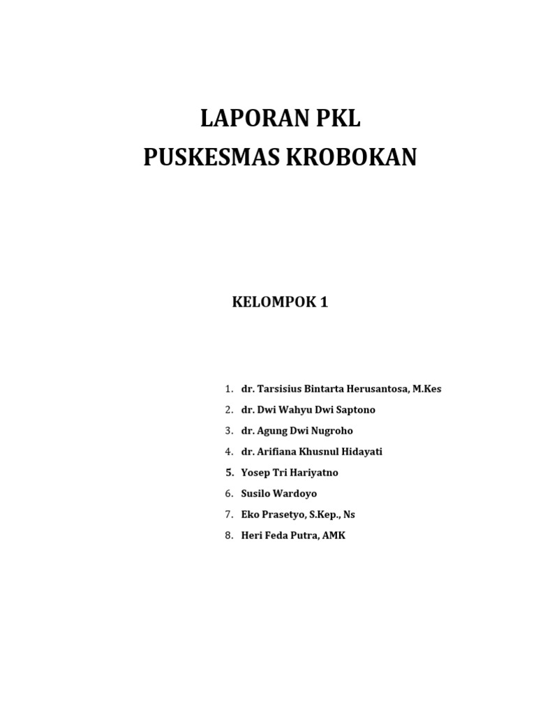 LAPORAN PKL Dr. Agung Dwi Nugroho | PDF