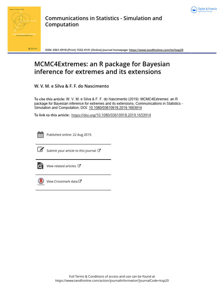 040 2019 MCMC4Extremes An R Package For Bayesian Inference For Extremes and Its Extensions | PDF ...