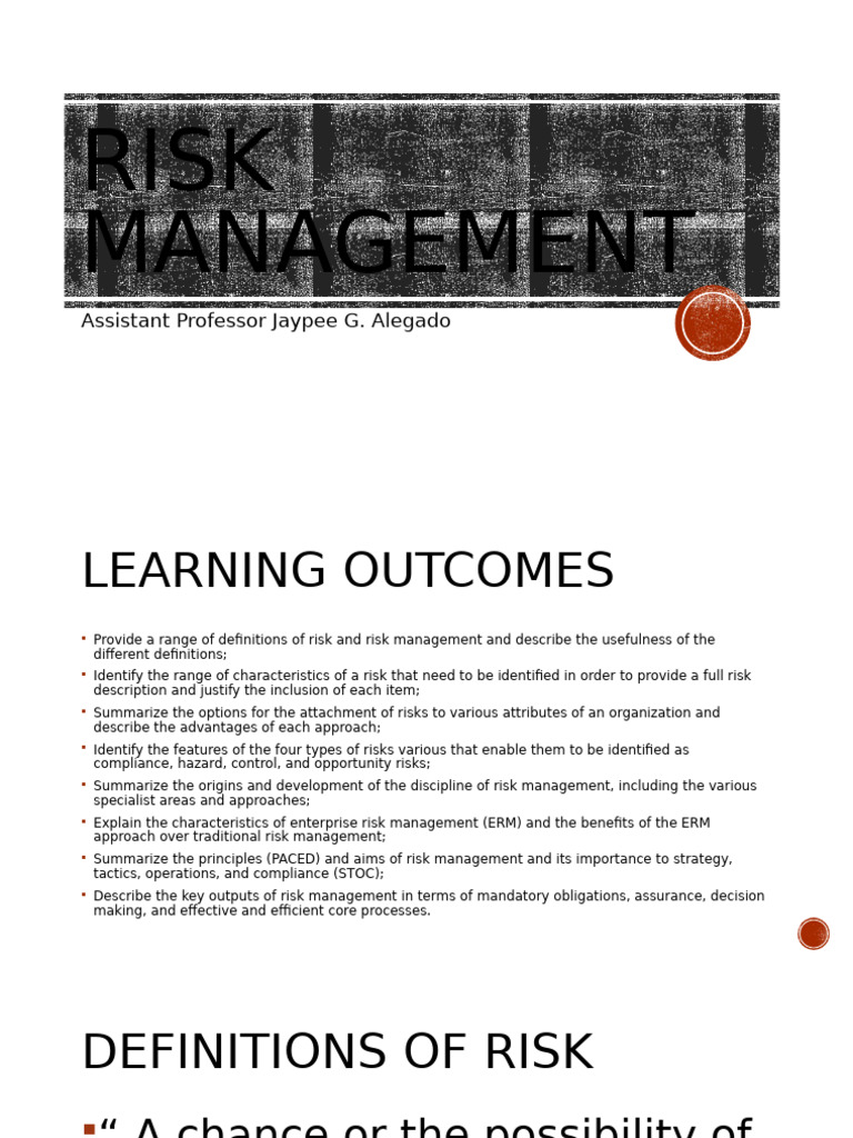 Introduction To Risk Management | PDF