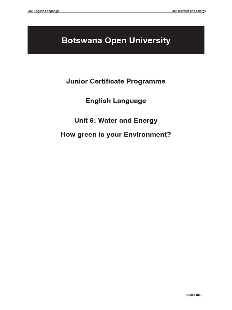English JC Unit 6 | PDF