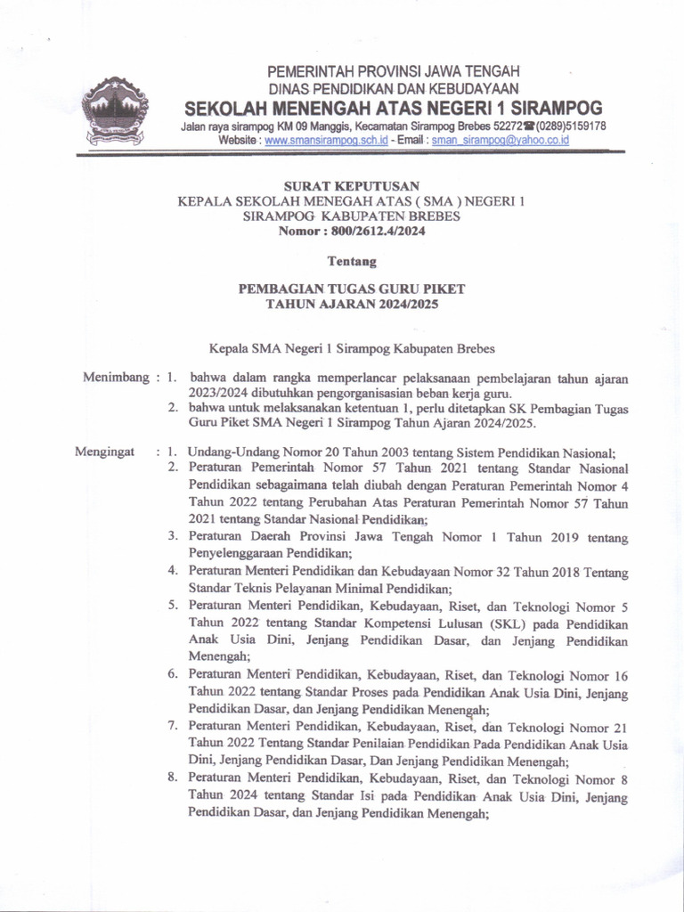 2024-2025 SK Guru Piket Ganjil | PDF