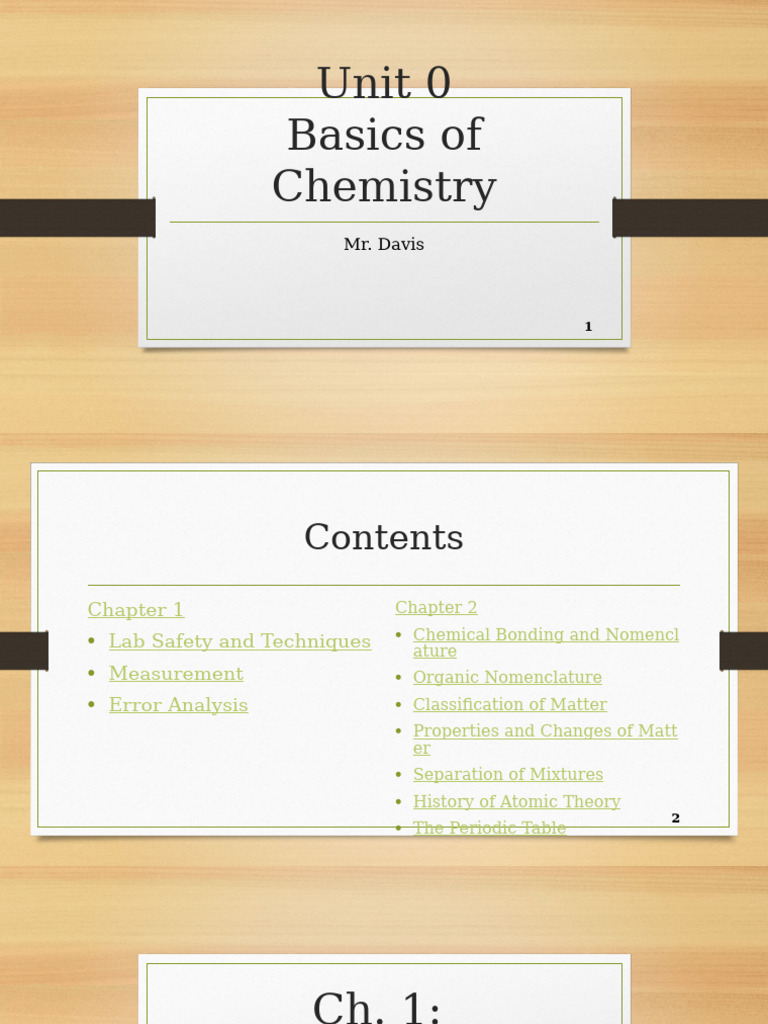 Unit 0 Basics of Chemistry | PDF