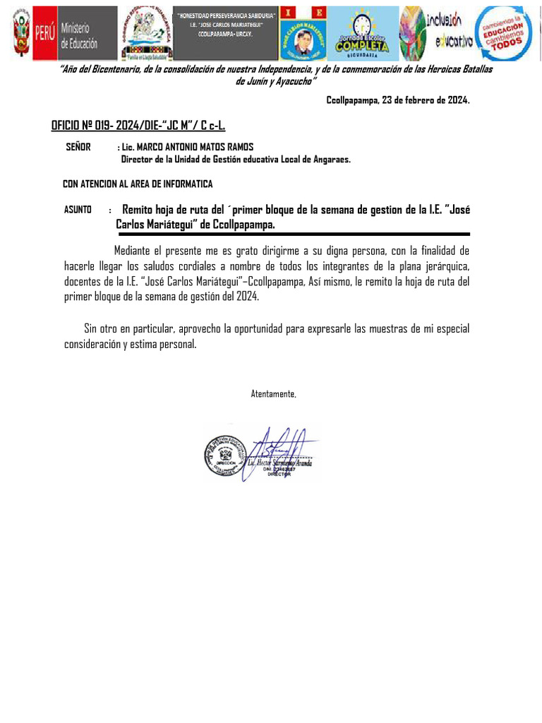Oficio #019-2024 | PDF