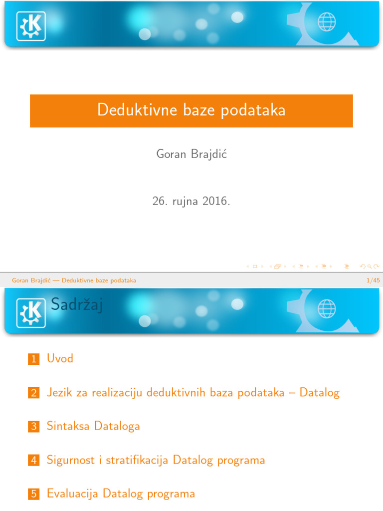 Deduktivne baze podataka - prezentacija | PDF