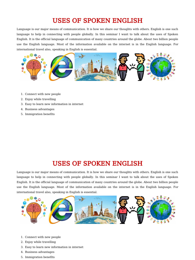 Uses of Spoken English | PDF
