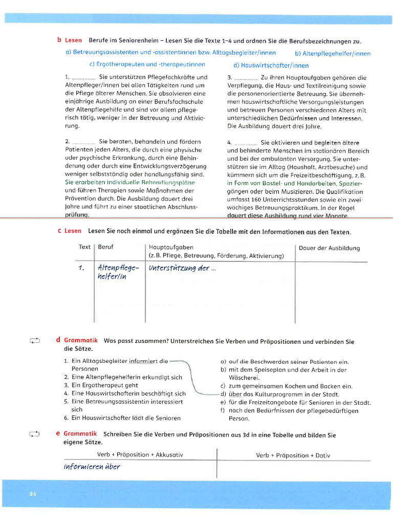 Pflegeanamnese Übungen 2 | PDF