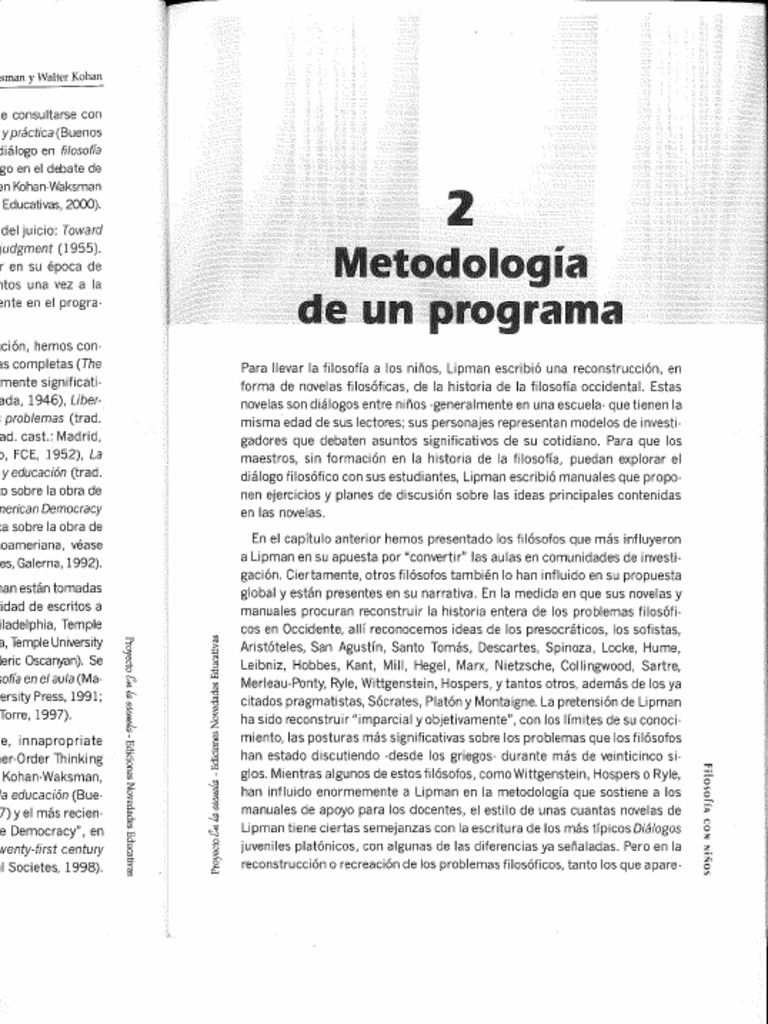 FcN-Cap. 2-Metodologia de Un Programa-KOHAN y WAKSMAN | PDF