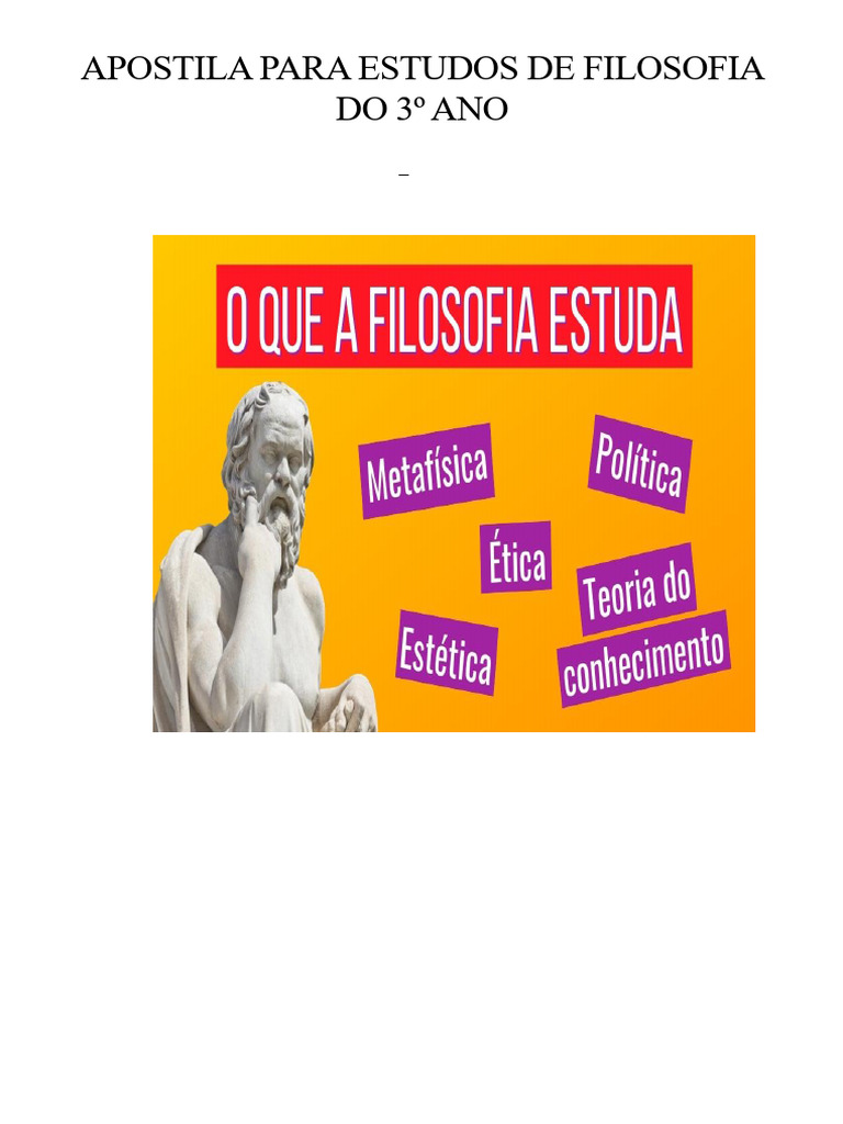 Apostila Filosofia 3º Ano 1º Bimestre Eja | PDF