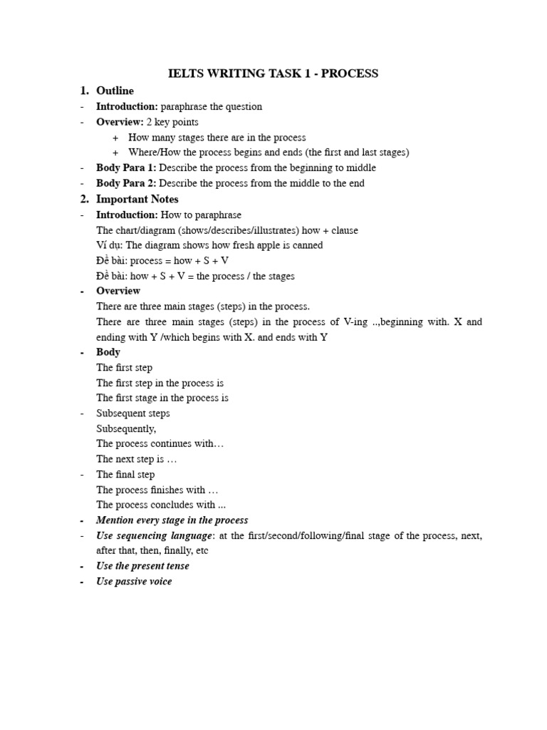IELTS Writing Part 1 - Process | PDF