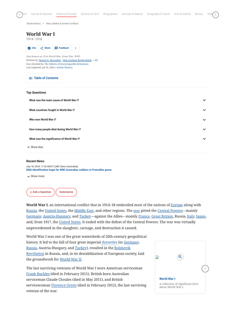 World War I - Serbian Campaign, 1914 - Britannica | PDF