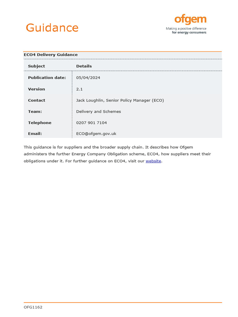 Eco4 Delivery Guidance v2.1 | PDF