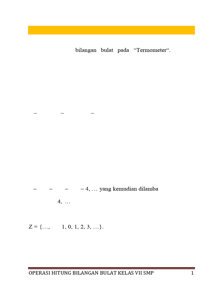 Bilangan Bulat. | PDF