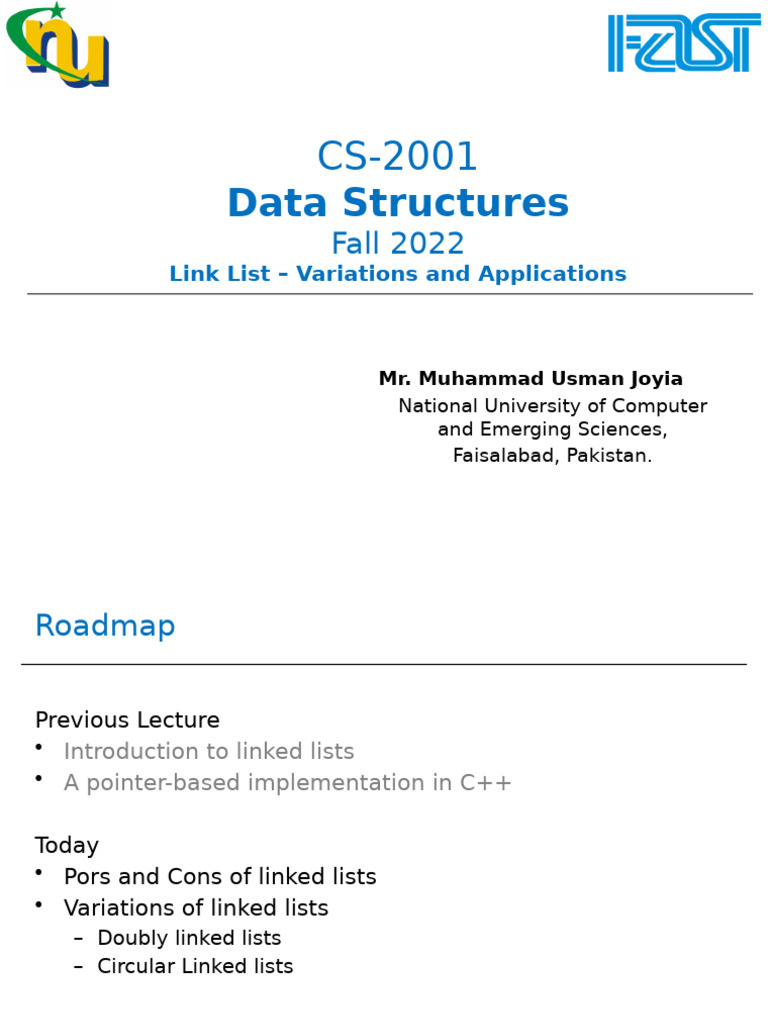 Lecture 5 - Linked List Variations | PDF | Algorithms And Data ... Lecture 5 - Linked List Variations | PDF | Algorithms And Data ...