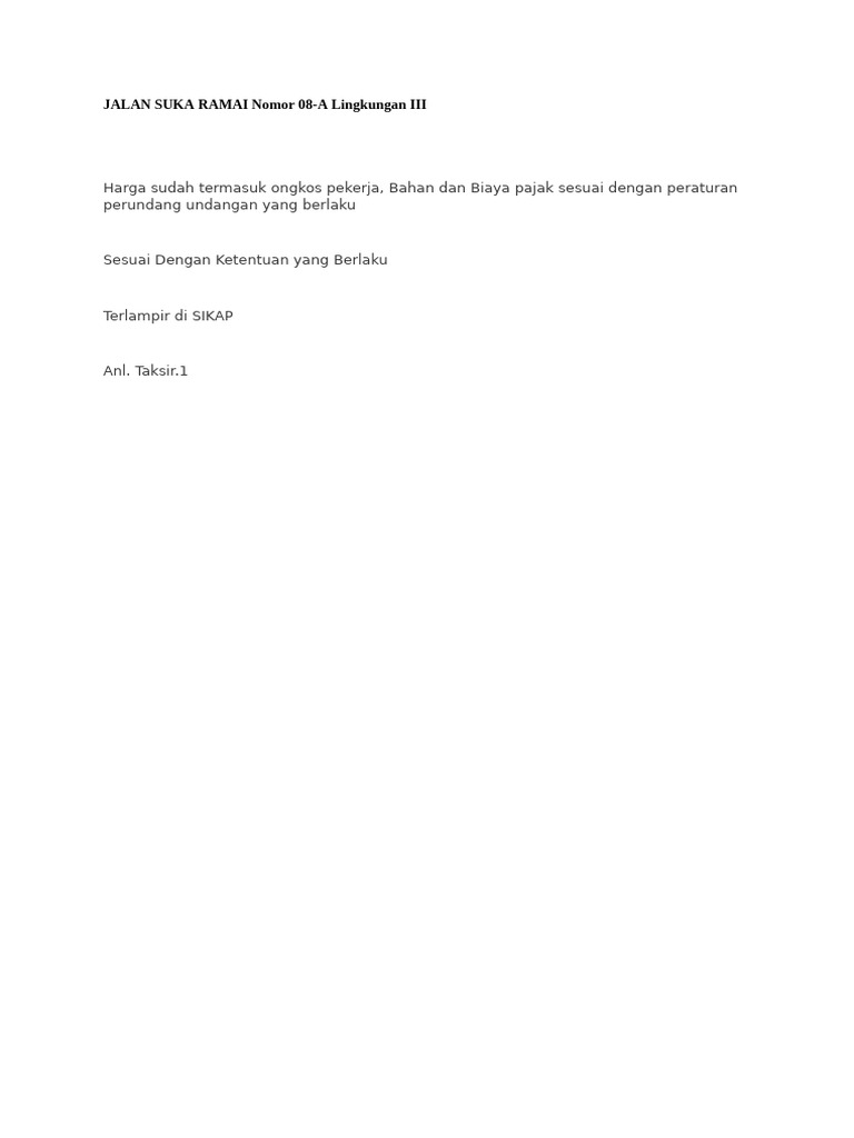 Jalan Suka Ramai Nomor 08 | PDF
