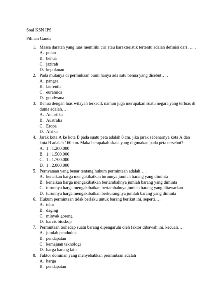 Soal KSN IPS | PDF