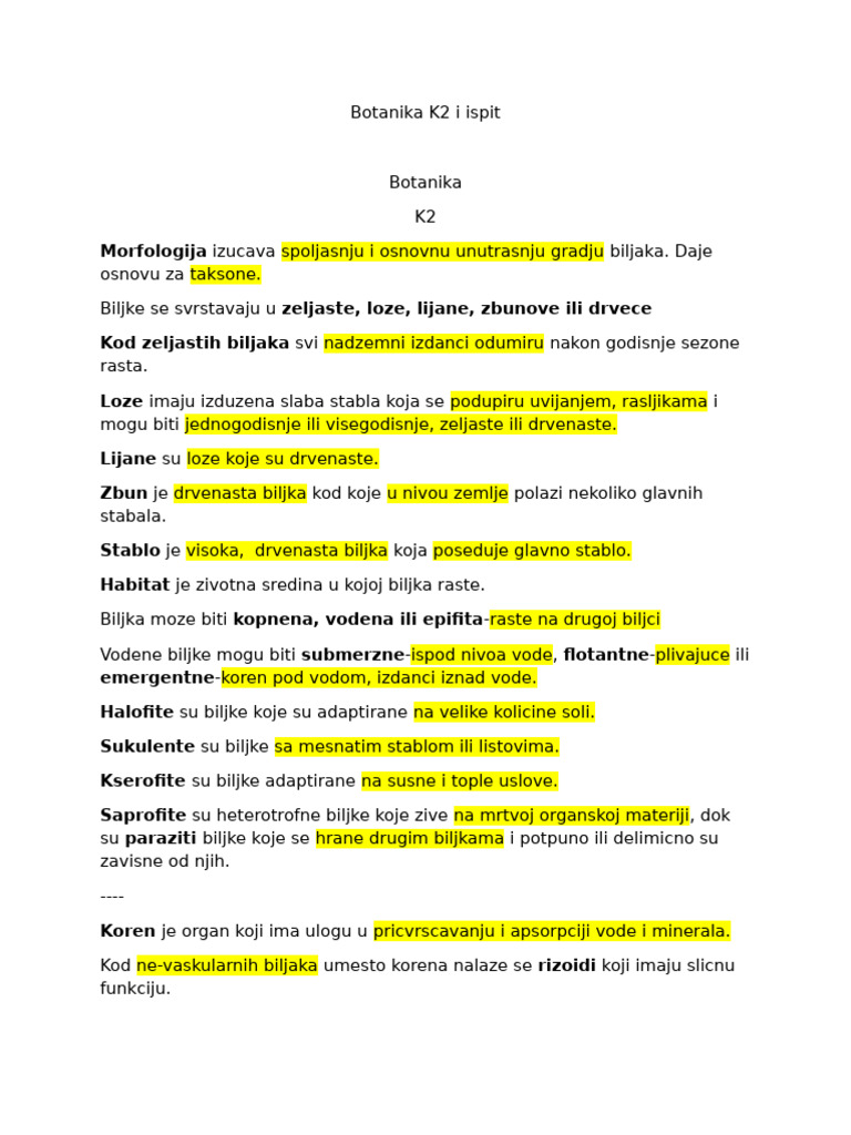 Botanika k2 | PDF