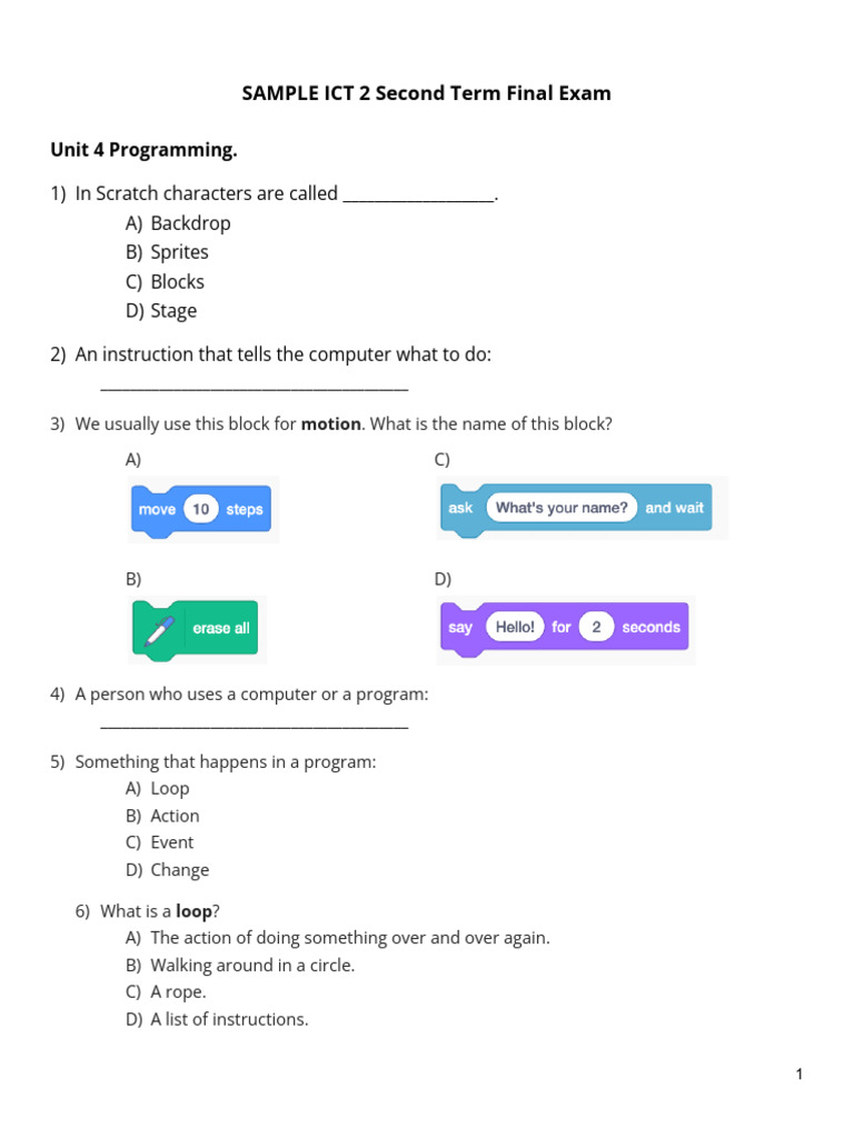 SAMPLE ICT Y2 Worksheet | PDF