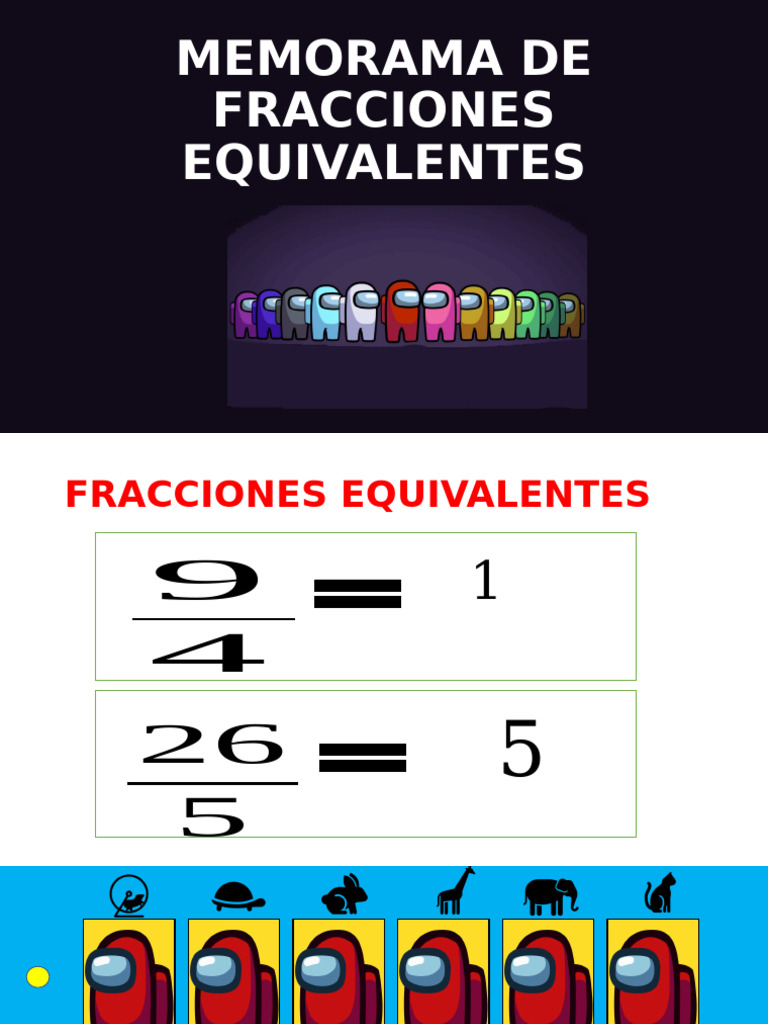 Memorama De Fracciones Equivalentes Autoguardado Pdf