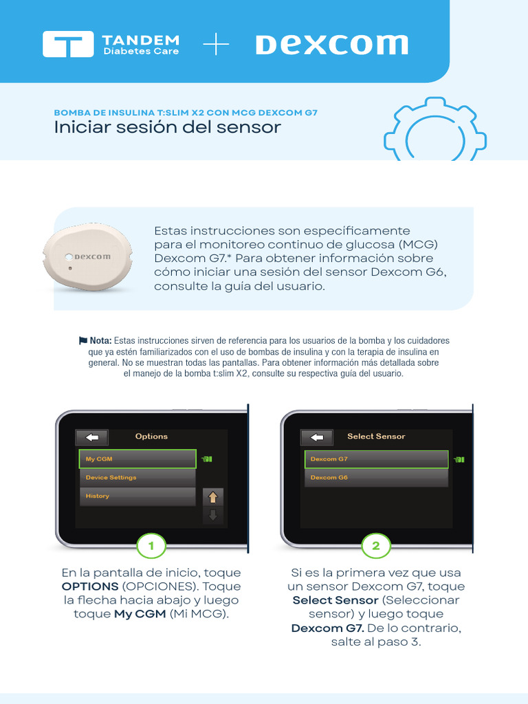 Quick Reference Connect Dexcom g7 CGM Tslim x2 Spa ML 1011949 | PDF