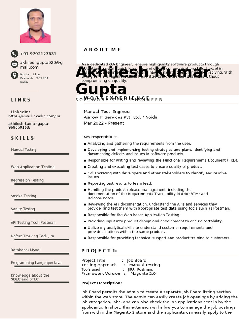 Akhilesh Gupta Updated Resume | PDF