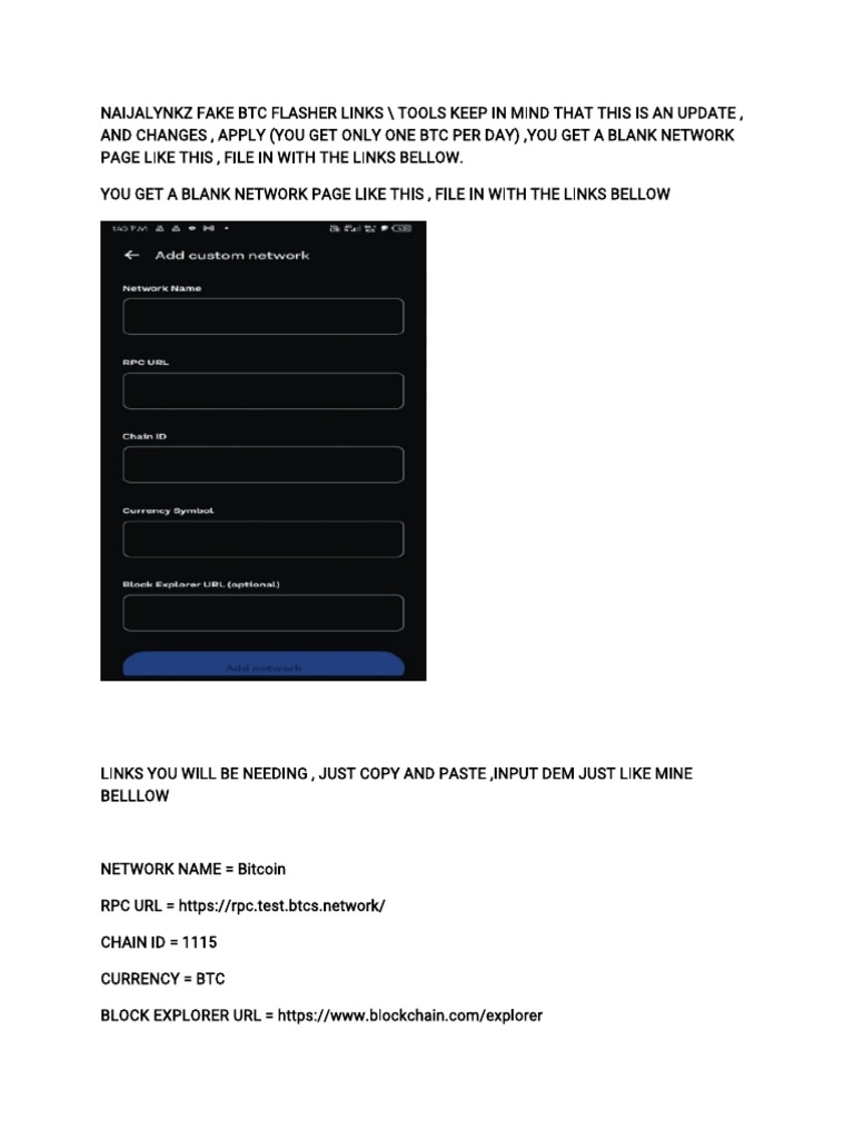 Naijalynkz TV Fake BTC Flasher Tutorial For Educational Purposes | PDF