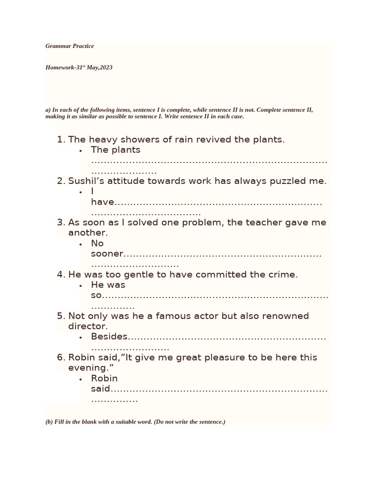 Homework Language | PDF