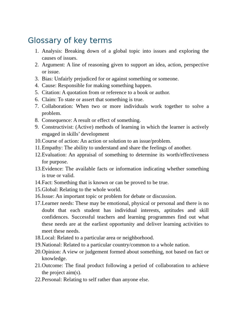 Key Terminologies | PDF Key Terminologies | PDF