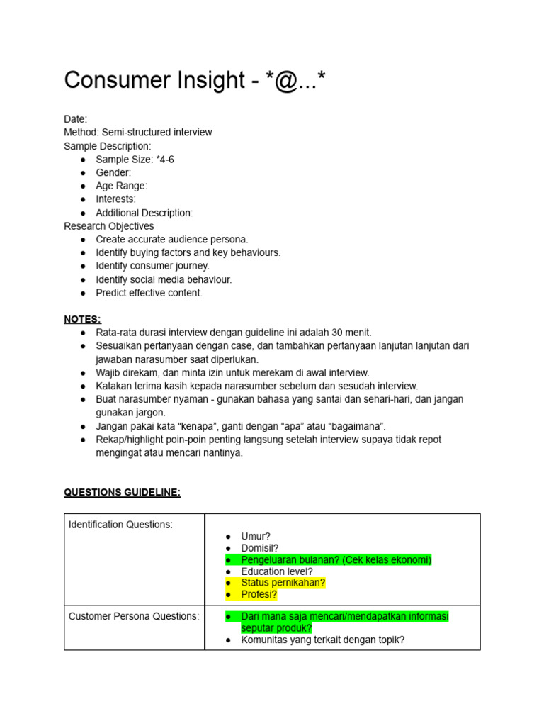 Questions To Ask Your Consumer | PDF