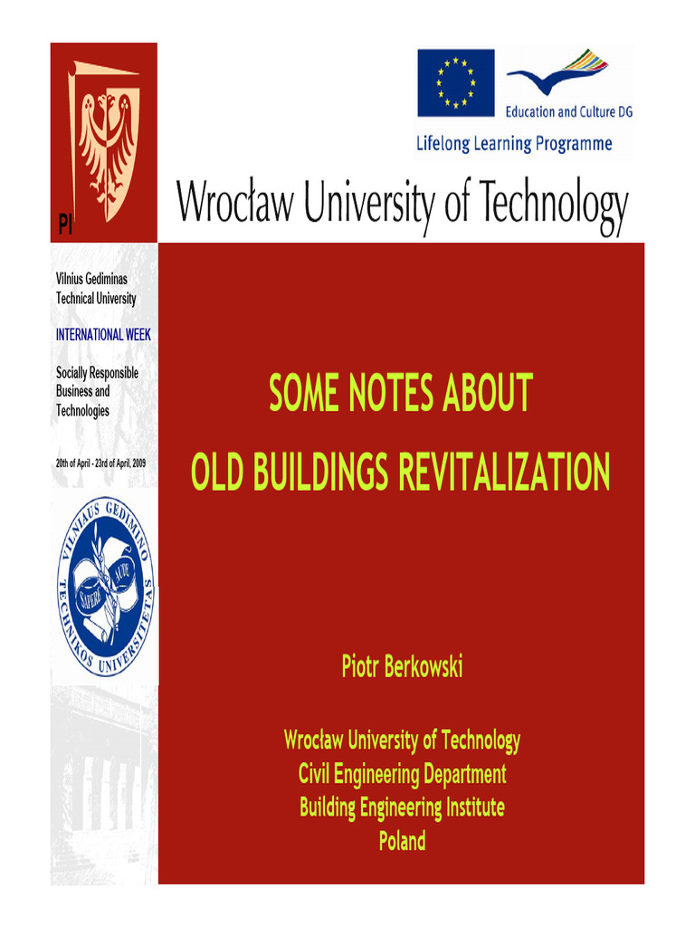 SOME NOTES ABOUT OLD BUILDINGS REVITALIZATION | PDF SOME NOTES ABOUT OLD BUILDINGS REVITALIZATION | PDF