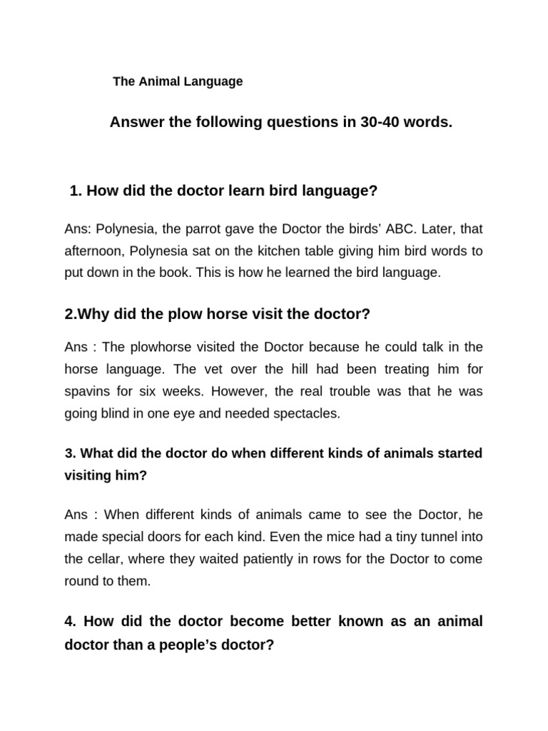Animal Language Notebook Work | PDF