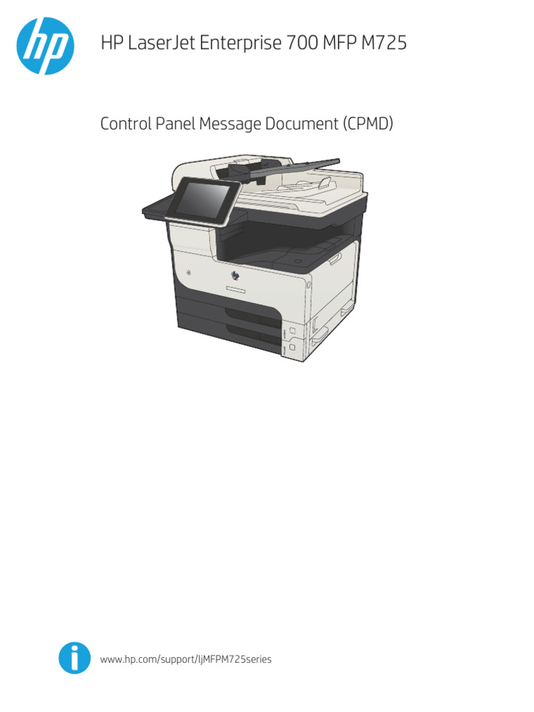 HP LaserJet Enterprise 700 MFP M725 CPMD | PDF