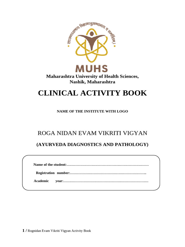 Rognidan Activity Book Formats For MUHS (Practical Book) | PDF