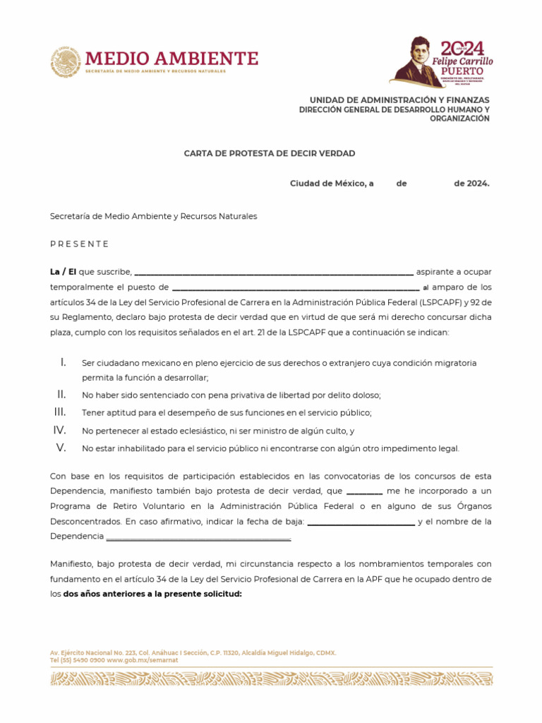 Carta Protesta 2024 | PDF