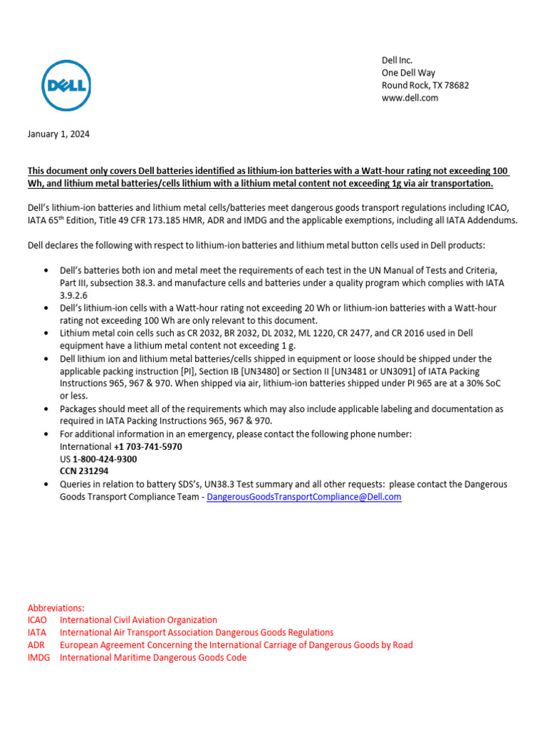 2024 Battery Document - Dell Batteries | PDF
