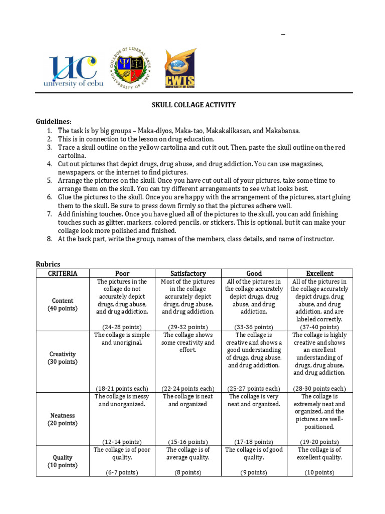 NSTP 101 Skull Collage Activity 2024 2025 | PDF