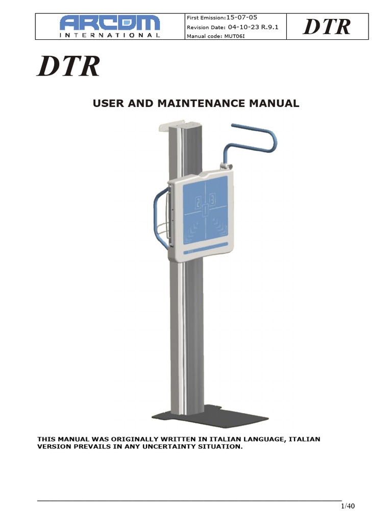 MUT005E DTR User Manual Rev 9.1 | PDF