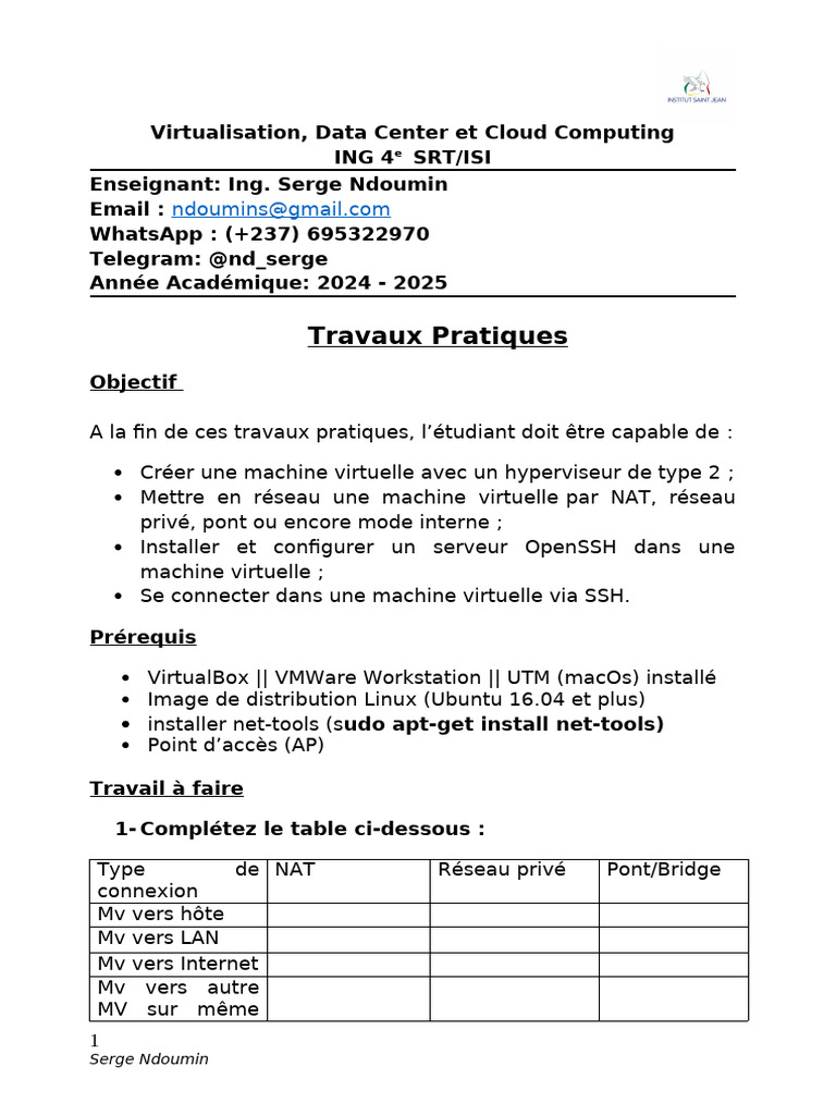 TP de Virtualisation | PDF