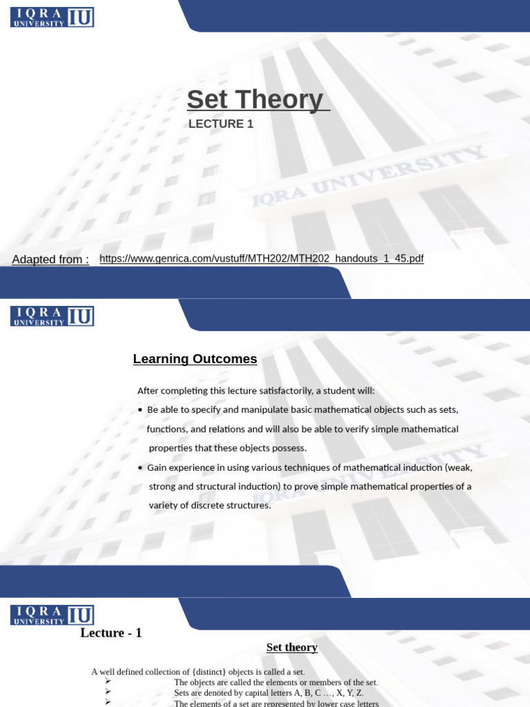 Lecture 1 (Discrete Structure) IU Template-2010 (1) | PDF