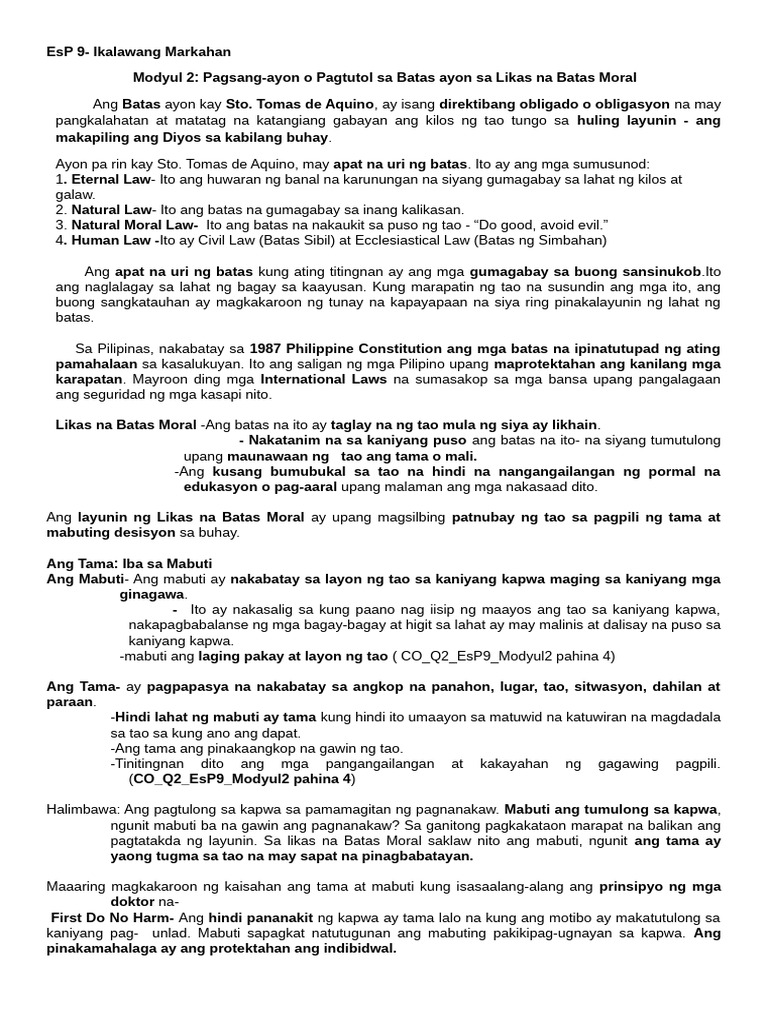 Ohsp 9 Q2 Module 2 Lectures | PDF